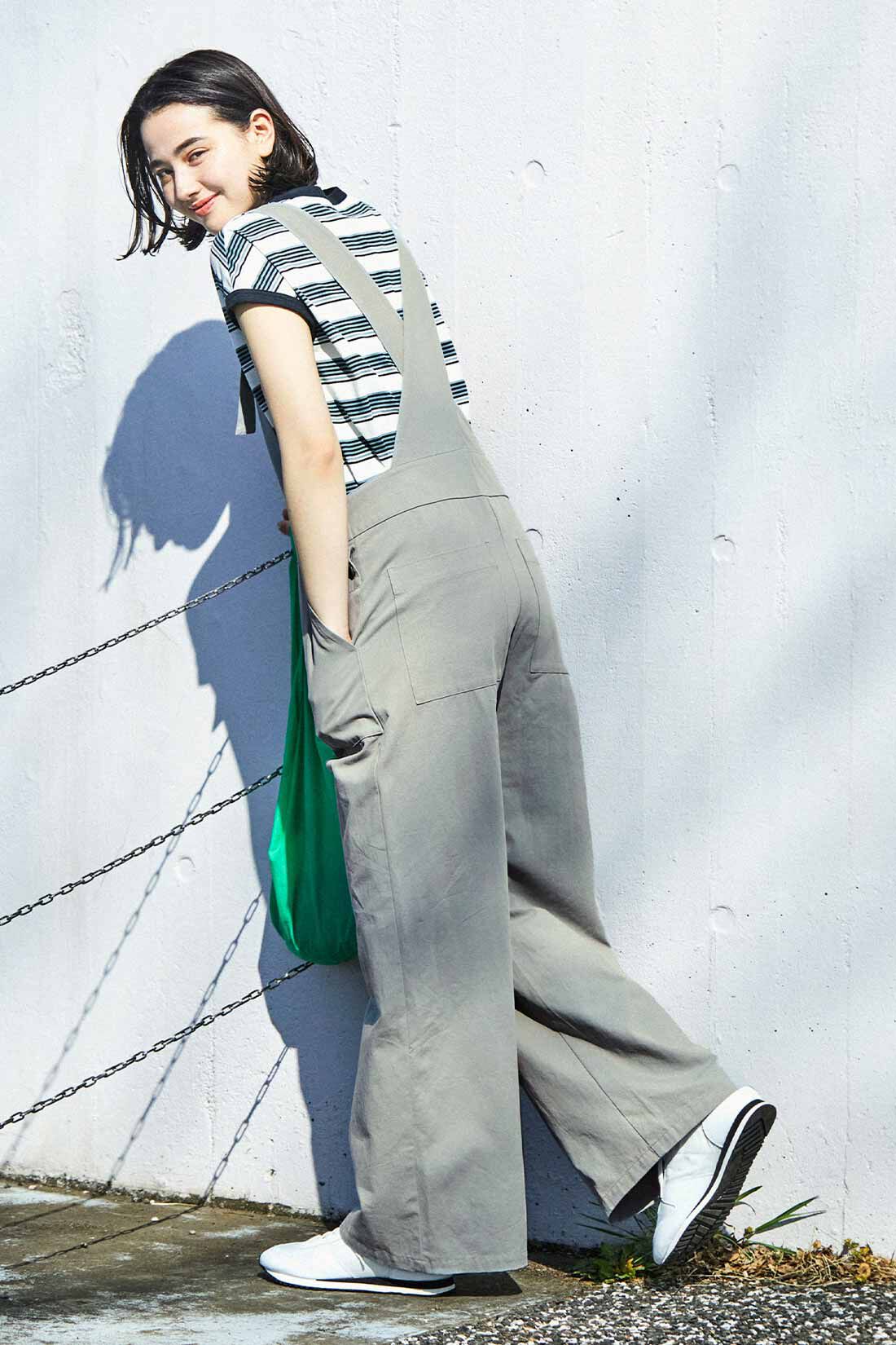 THREE FIFTY STANDARD バックデザインオーバーオール〈ライトグレー〉｜THREE FIFTY STANDARD[スリー ...